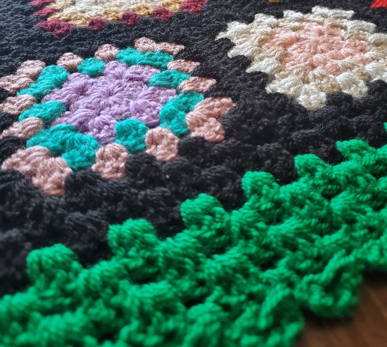 Afghan Granny Square Blanket, Afghan Granny Square Rug, Afghan Granny ...