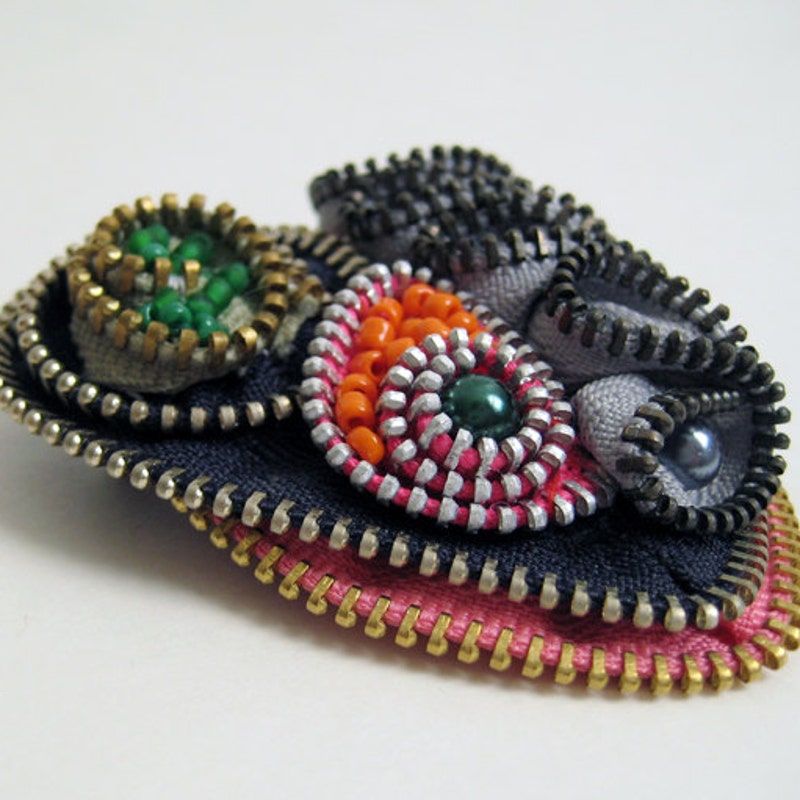 Felt Zipper Brooch - Etsy