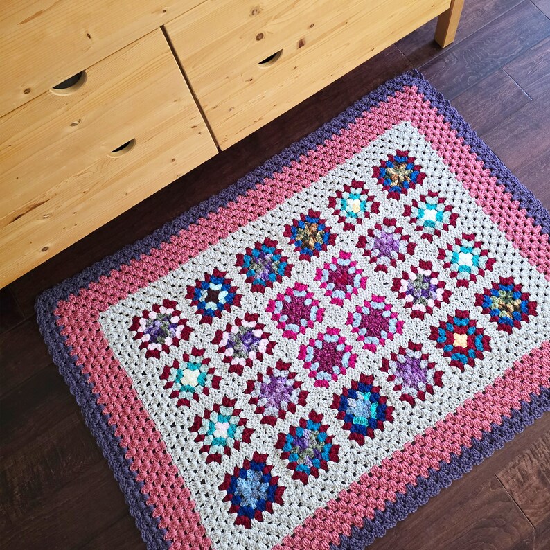 Afghan Granny Square Blanket, Afghan Granny Square Rug, Afghan Granny ...