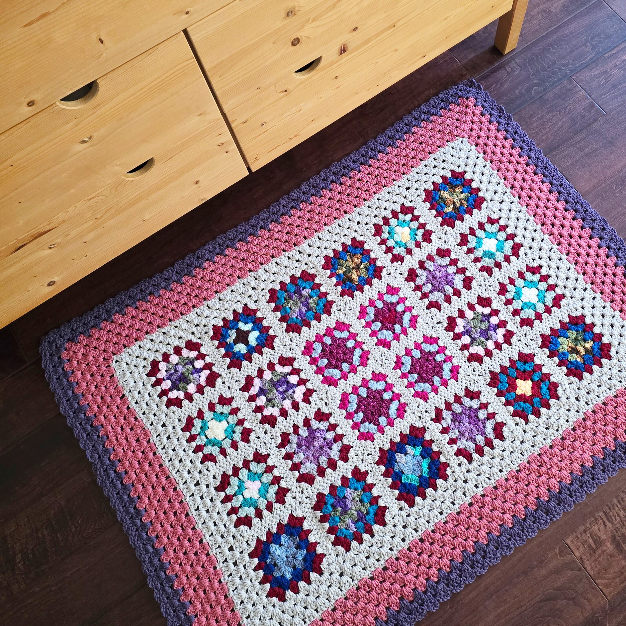 Afghan Granny Square Blanket, Afghan Granny Square Rug, Afghan Granny ...