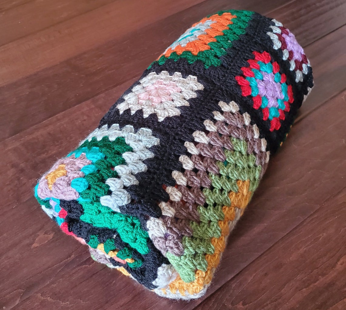 Afghan Granny Square Blanket, Afghan Granny Square Rug, Afghan Granny ...