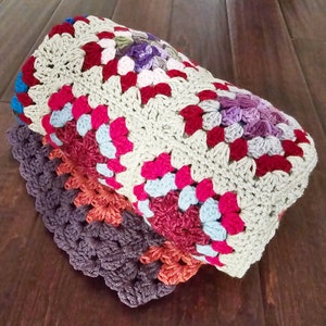 Afghan Granny Square Blanket, Afghan Granny Square Rug, Afghan Granny ...