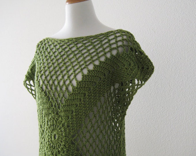 Olive Green Tunic Sweater - Etsy