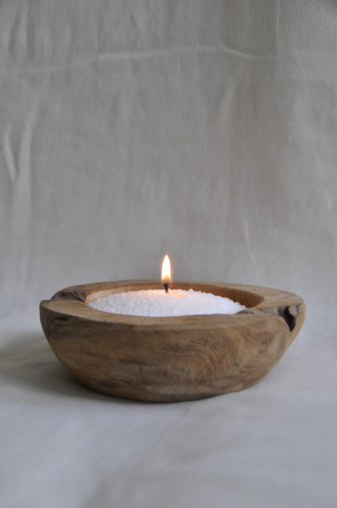 Bol à sable en bois de teck pour bougies - Etsy France