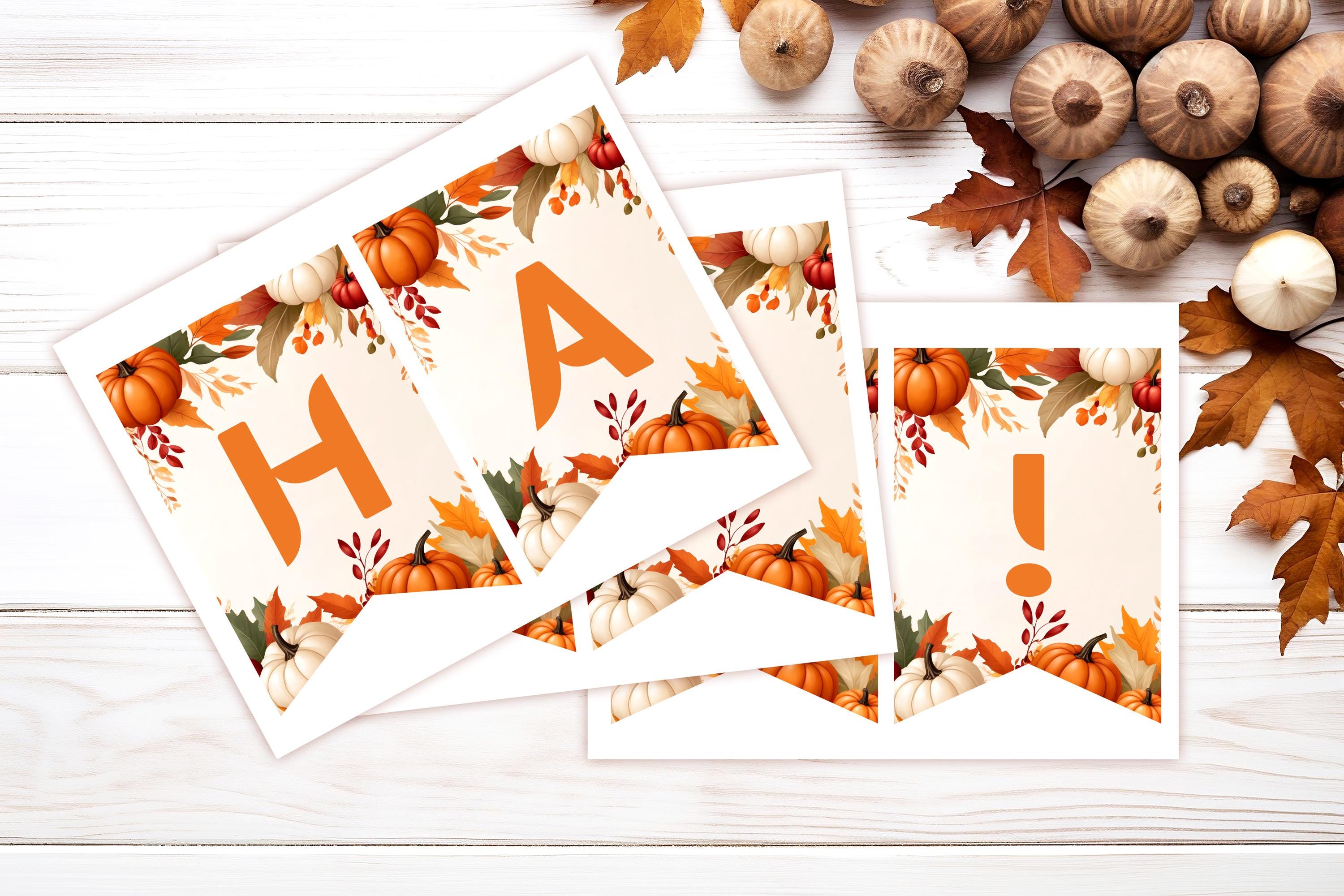 Editable Happy Thanksgiving Bunting Banner – Printable Fall Party Decor ...