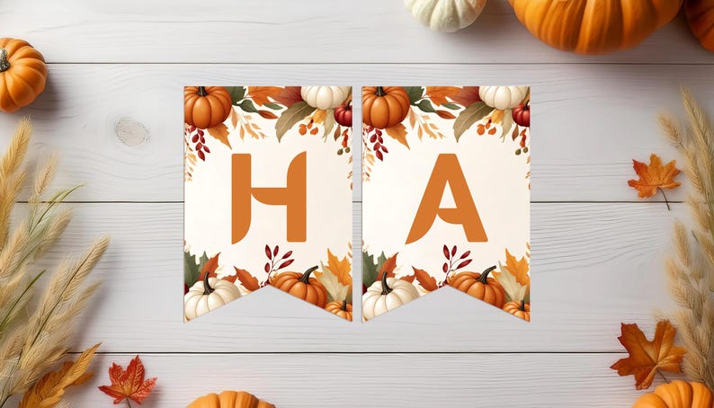 Editable Happy Thanksgiving Bunting Banner – Printable Fall Party Decor ...
