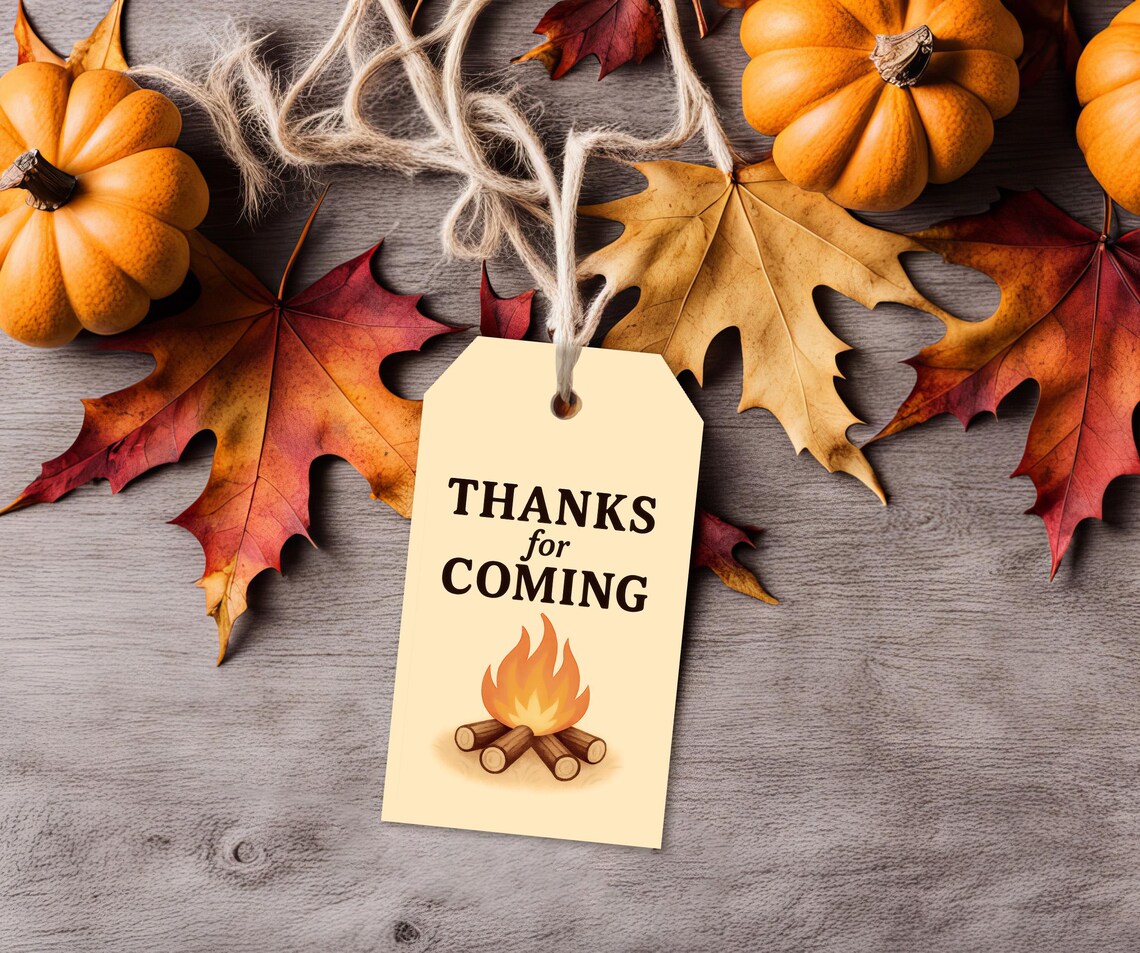 Cabin Weekend Gift Tags: Printable Campfire Party Favors (PDF Download ...