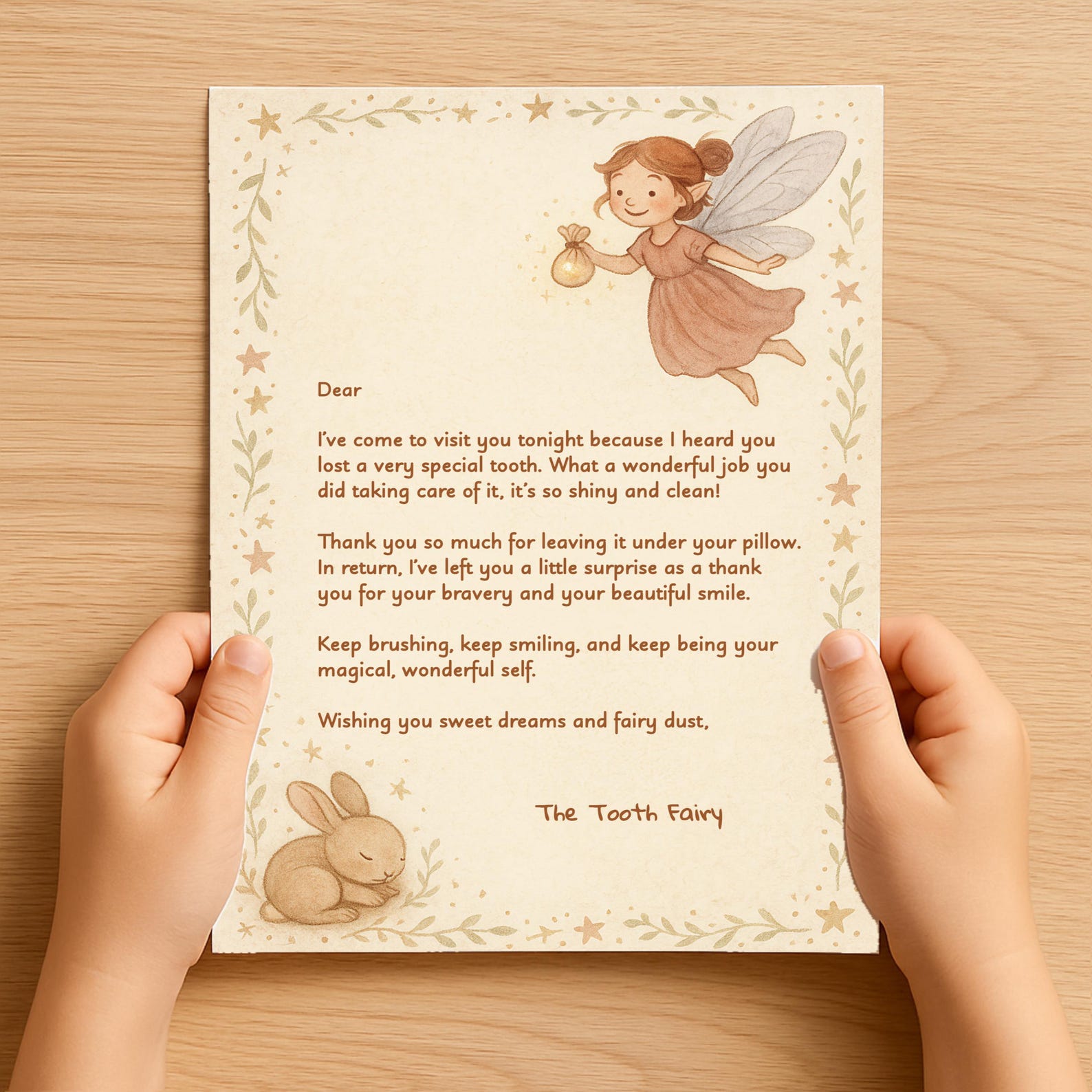 Personalized Tooth Fairy Letter Printable: First Tooth Keepsake (A5 ...