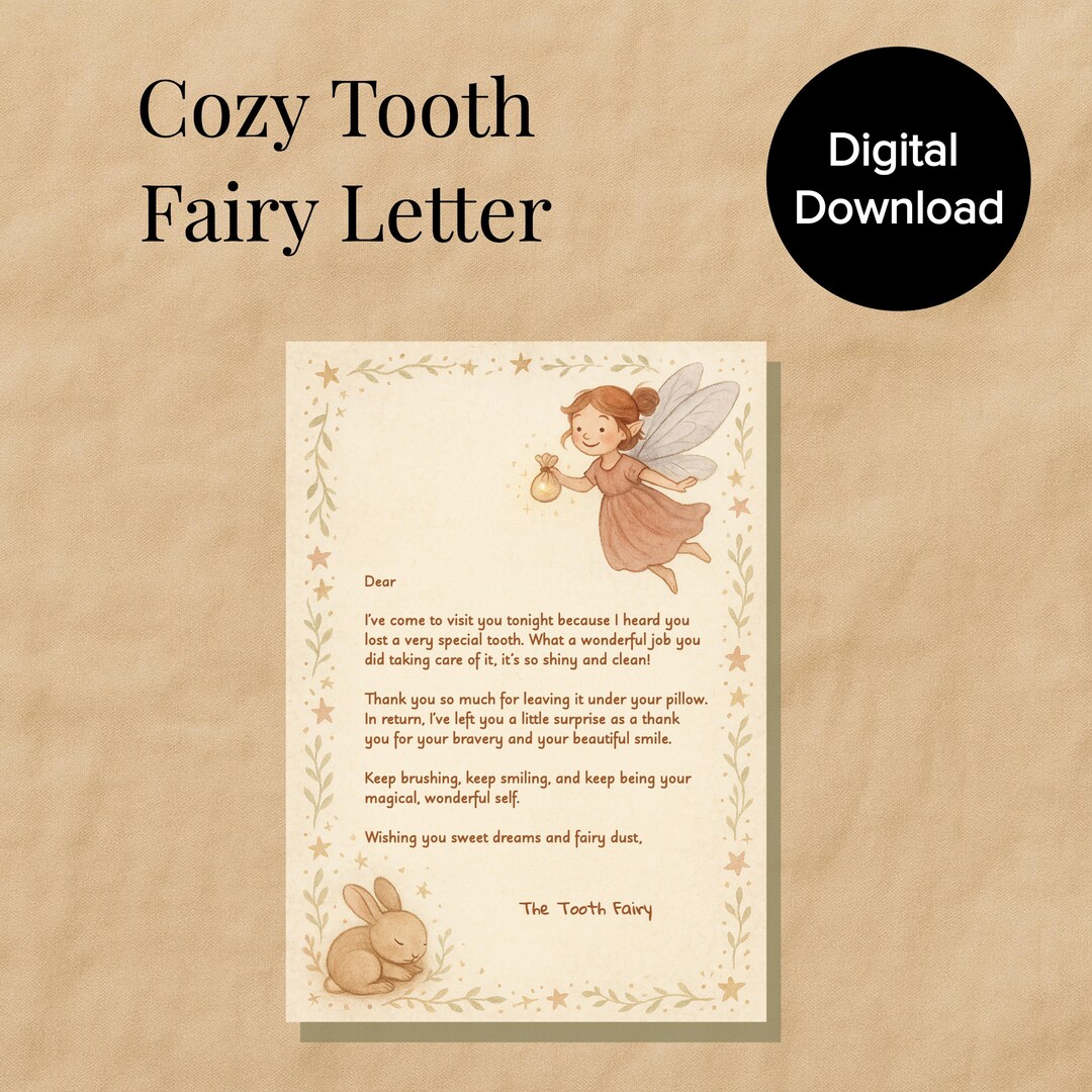 Personalized Tooth Fairy Letter Printable: First Tooth Keepsake (A5 ...