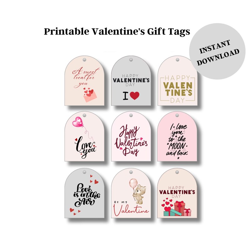 Valentine Cookie Cards, Printable Treat Tags, Classroom Exchange Cards ...