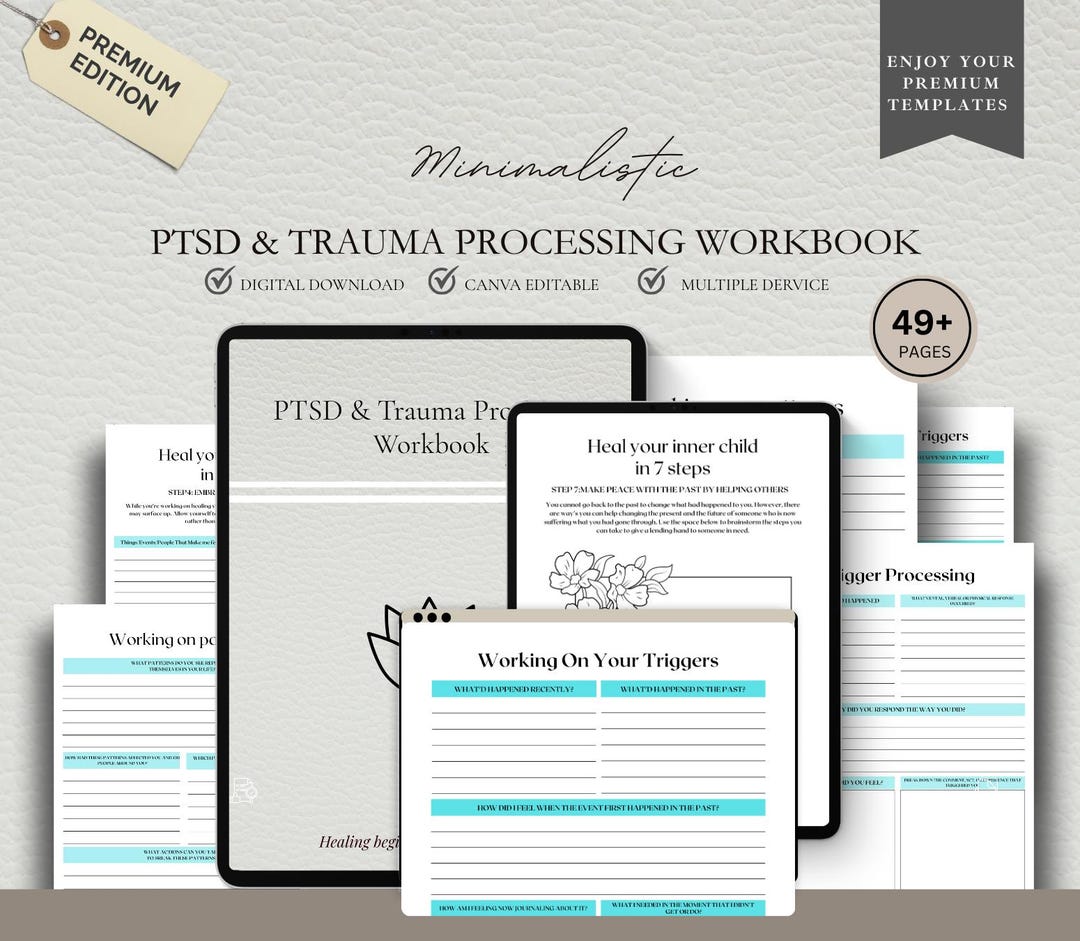 PTSD & Trauma Workbook Printable, Healing Journal PDF, Therapy Support ...