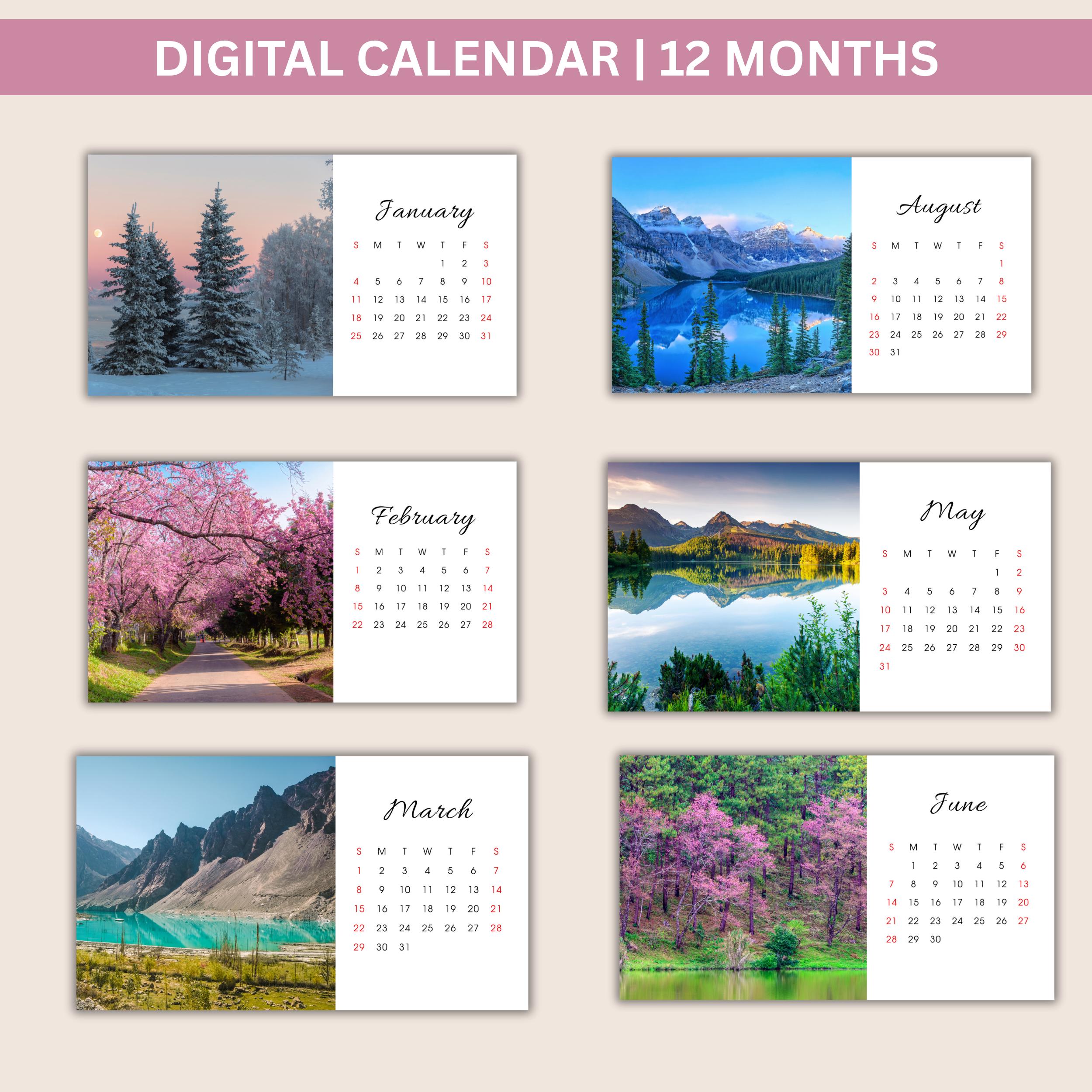 2026 Nature Photography Calendar | Printable Monthly Planner | 12 ...
