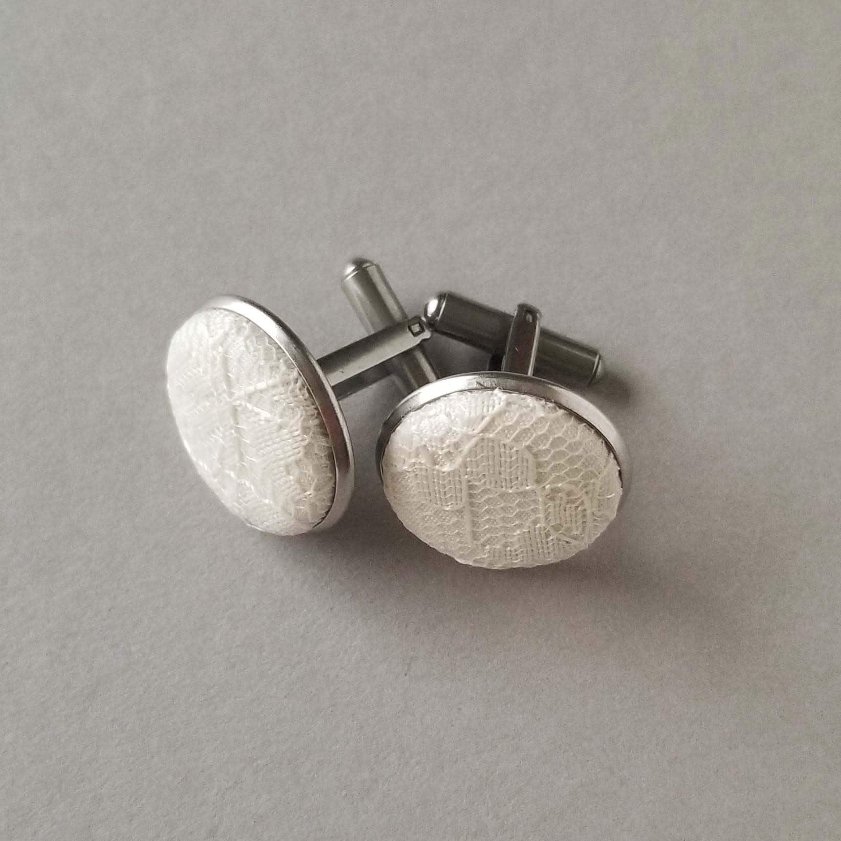 Lace Fabric Cufflinks Men's Wedding Cufflinks 13th | Etsy