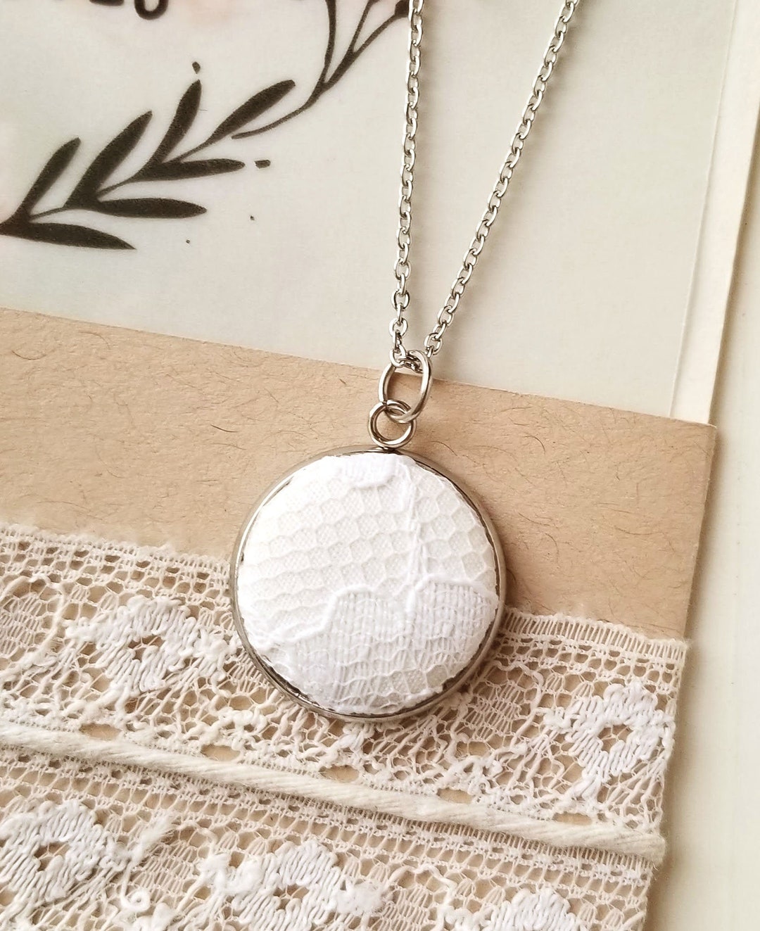 Custom Necklace Personalized From Your Wedding Dress, Sentimental Gifts ...