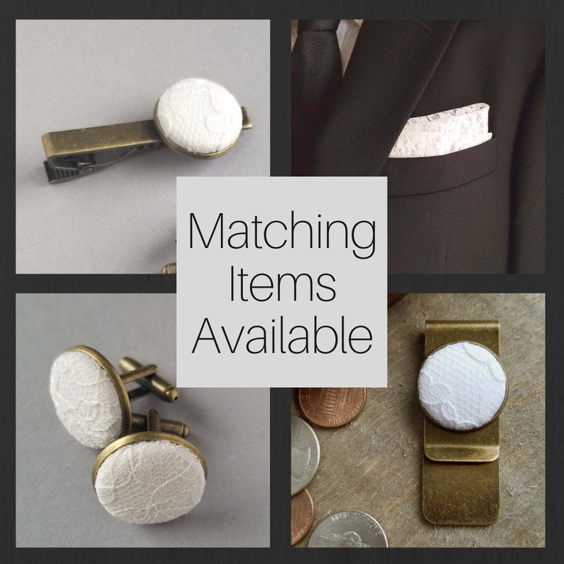 Lace Fabric Cufflinks Men's Wedding Cufflinks 13th | Etsy