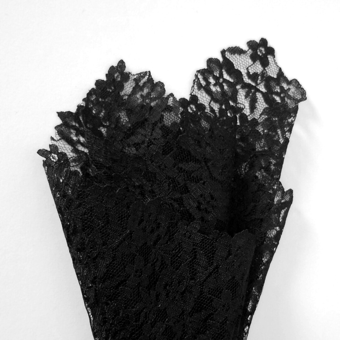 Black Lace Pocket Square, Gift for Husband for 13th Wedding Anniversary ...
