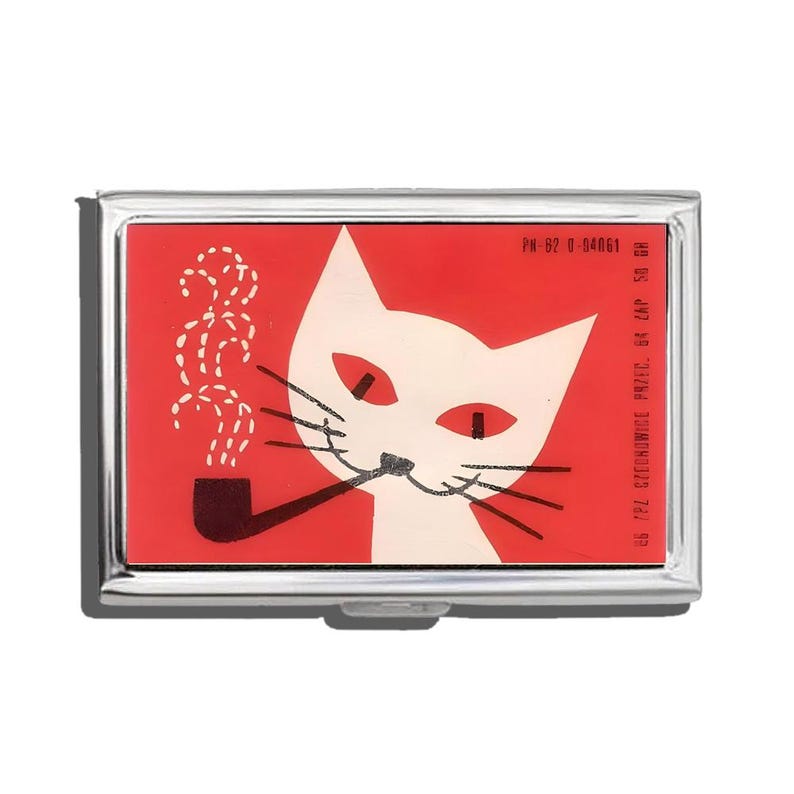 Cat Stamo Cigarette Case or Card Holder, Zigarettenetui, Business Card ...