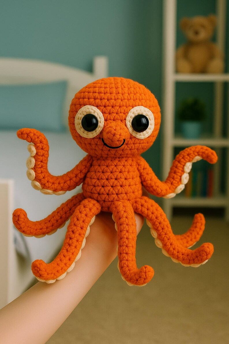 Octopus Puppet Amigurumi Pattern PDF – Beginner Friendly Crochet Toy ...