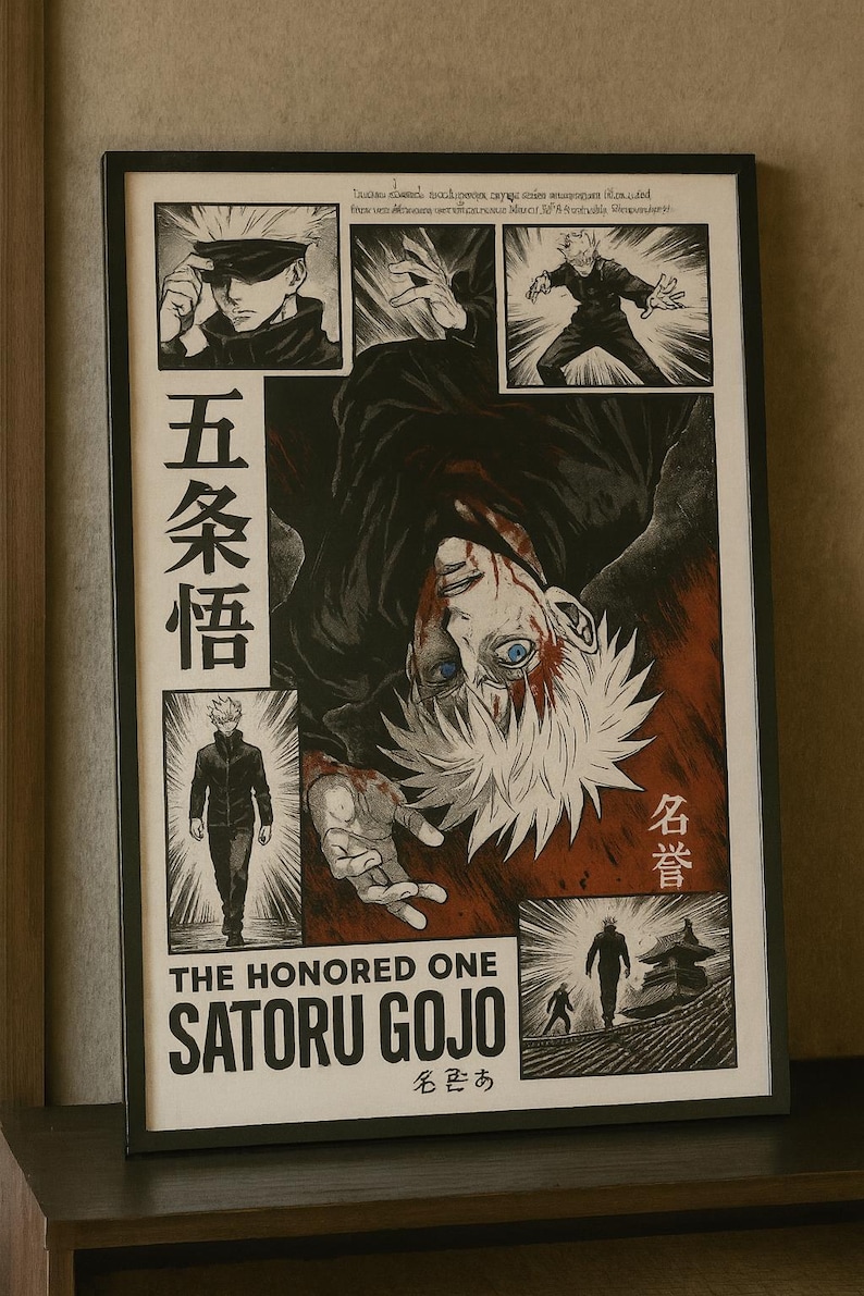 Póster de Satoru Gojo: Arte mural del anime Jujutsu Kaisen (descarga ...