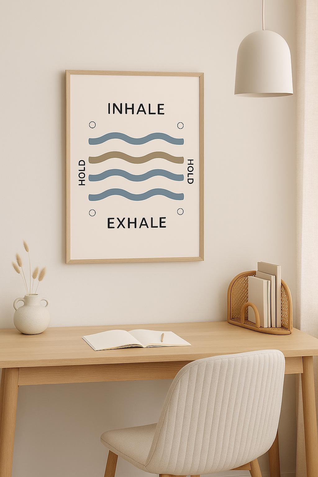 Mindfulness Poster Breathing Poster Inhale Exhale Wall Art Modern ...