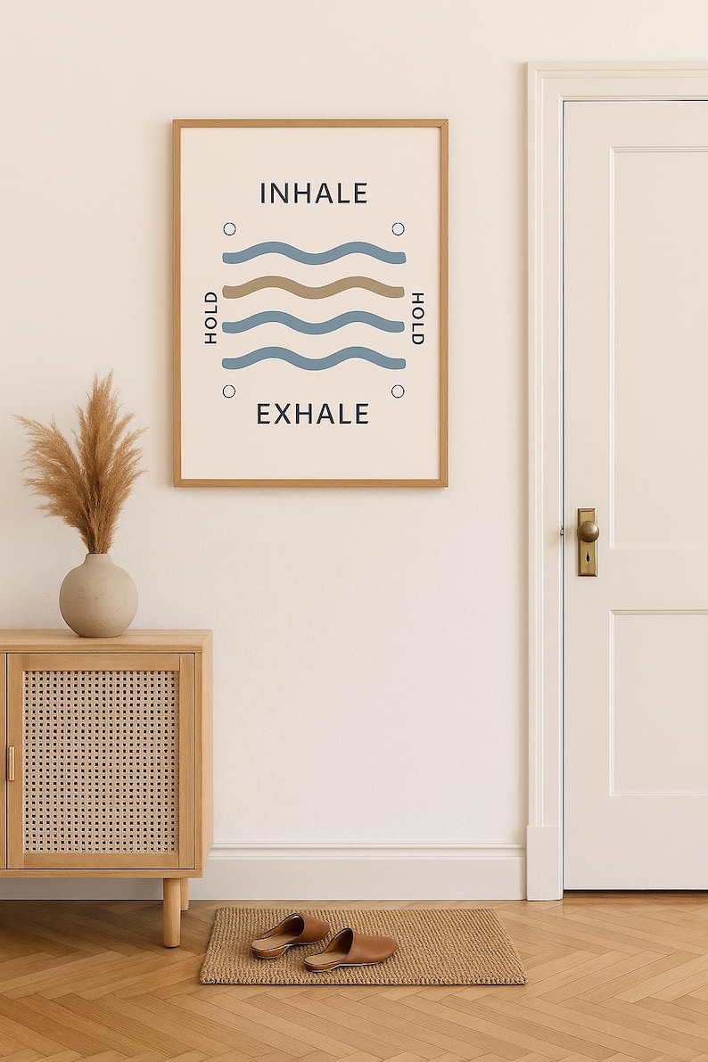 Mindfulness Poster Breathing Poster Inhale Exhale Wall Art Modern ...