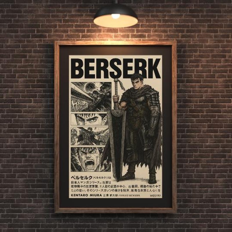 Berserk Manga Panel Guts - Etsy
