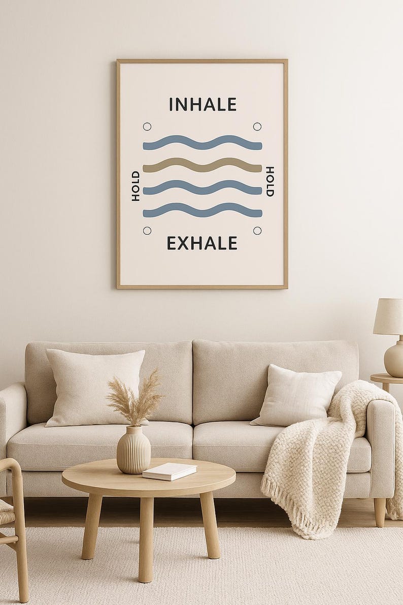 Mindfulness Poster Breathing Poster Inhale Exhale Wall Art Modern ...
