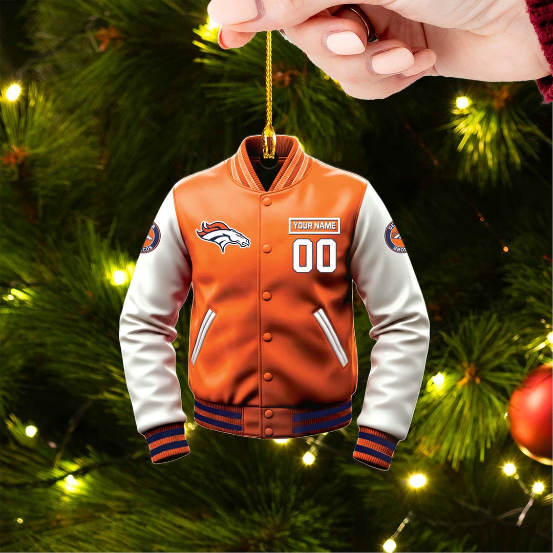 Denver Broncos Ornament 2025, Custom Varsity Jacket Ornament ...