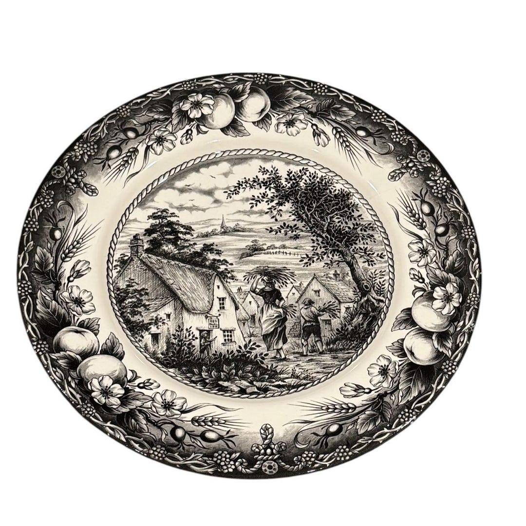 Royal Staffordshire Red Bull Inn Black White 11" Dinner Plate READ - Etsy