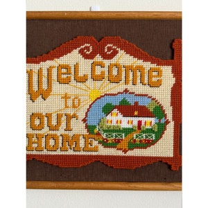 Vintage Framed Needlepoint Welcome to Our Home 18 X14.5 - Etsy