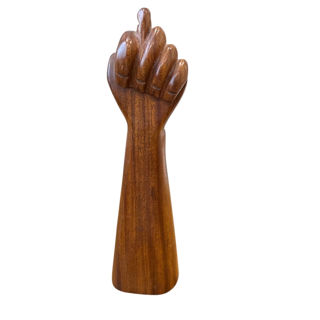 Mano Fico Figa Wooden Carved Fist Hand Sculpture - Etsy