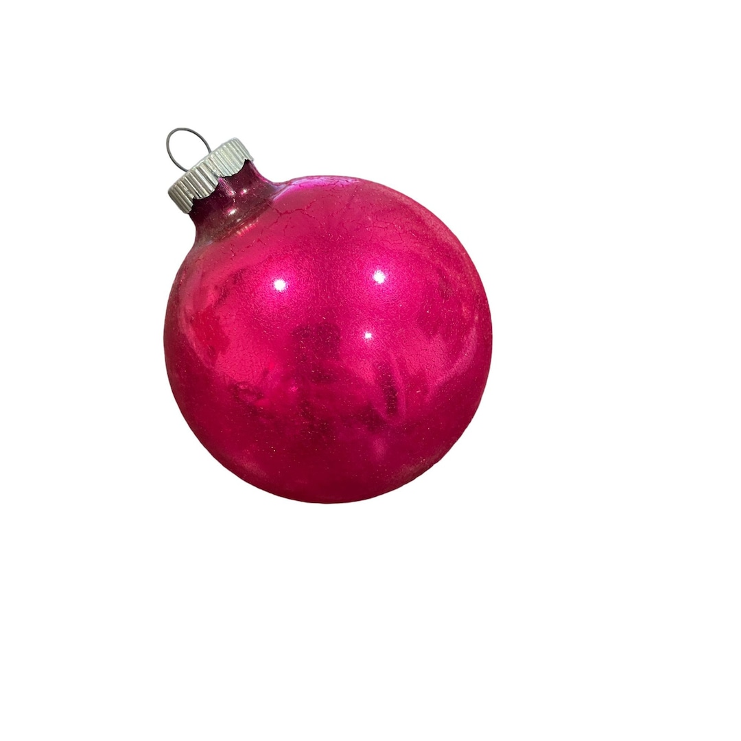 Vintage Large Shiny Brite Christmas Ornament Bright Pink Solid - Etsy