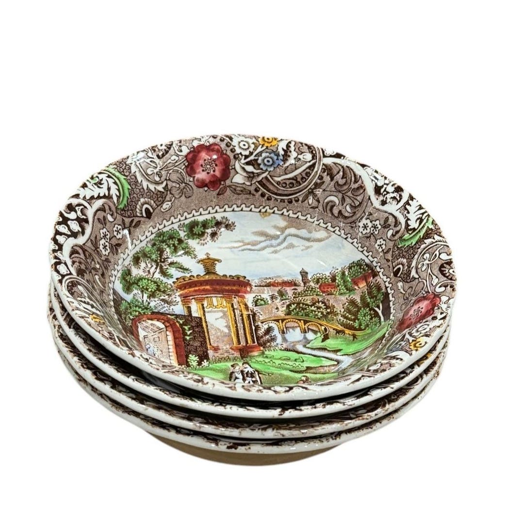 Four Vintage English Brown Transferware W.R .midwinter LANDSCAPE 5.75 ...