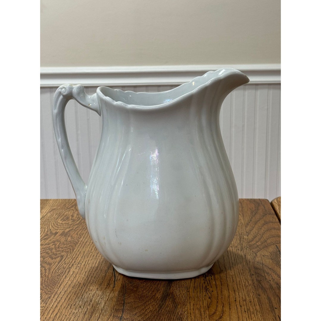 Royal Ironstone England Johnson Brothers Large 9" Pitcher White ...