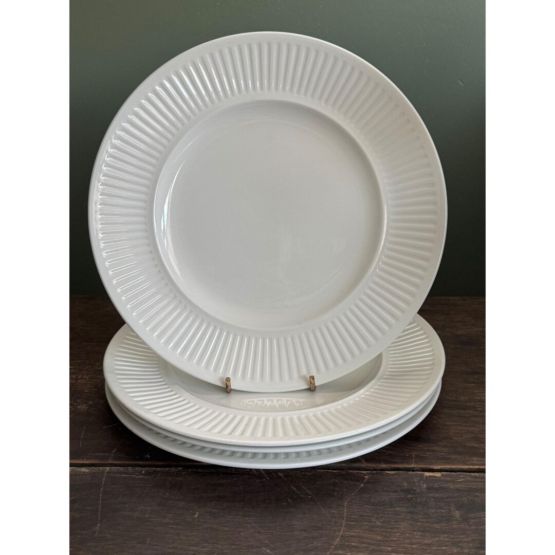 Four Johnson Brothers Athena White Ironstone Dinner Plates - Etsy