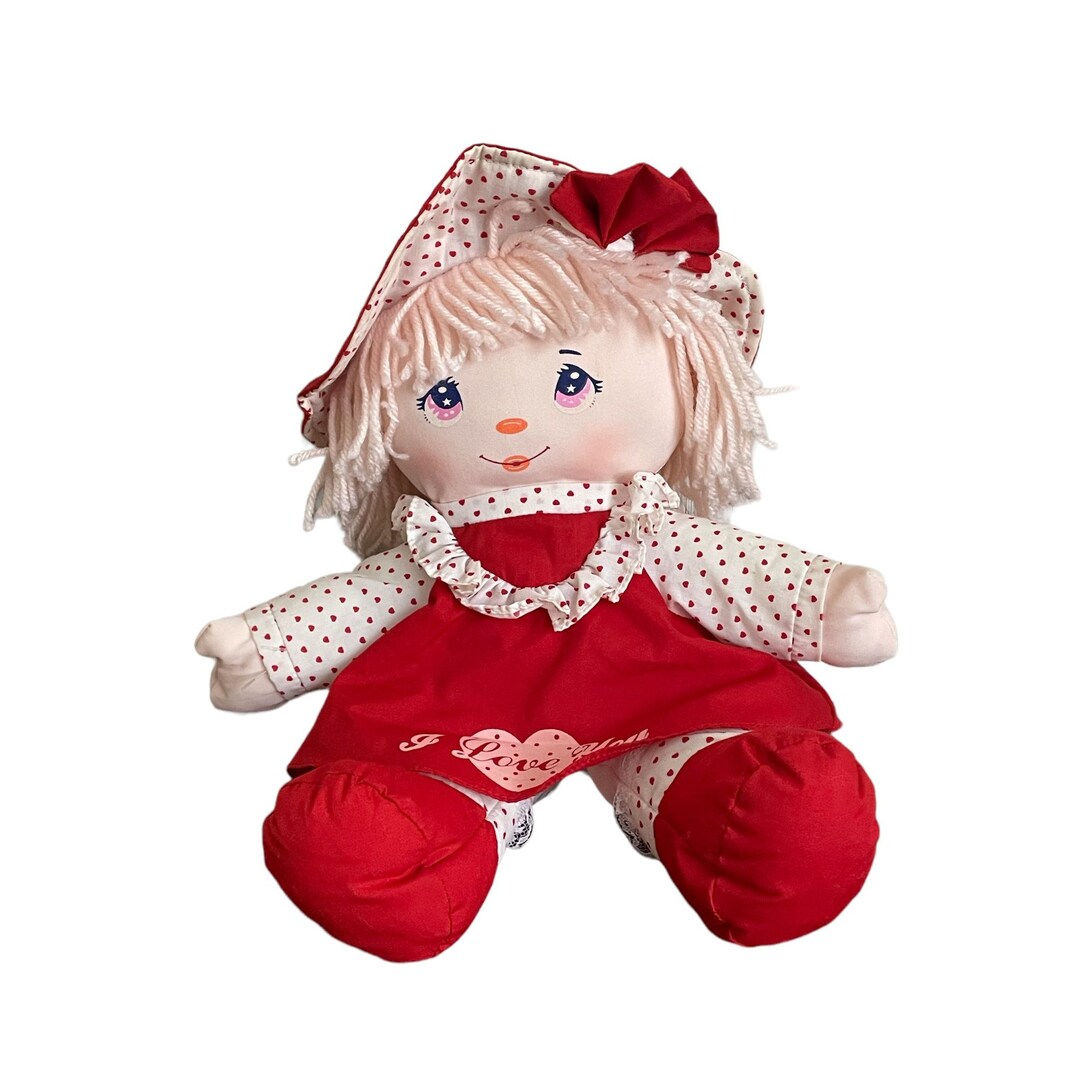 1992 Dolly Mine 15 Plush Doll Red & White I Love You - Etsy