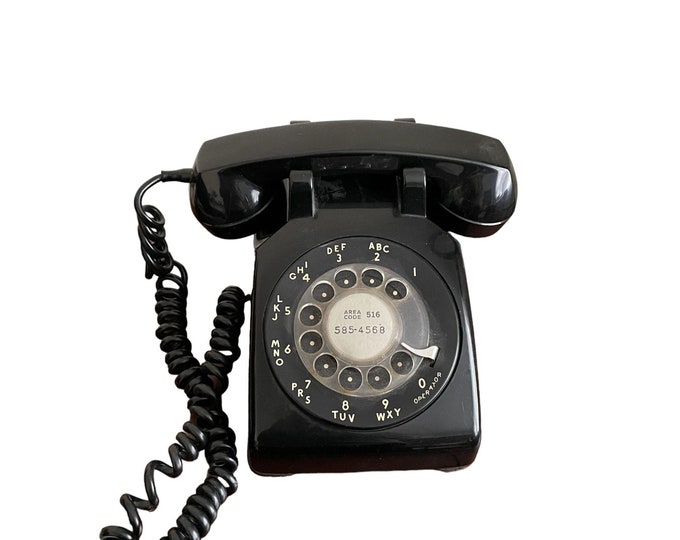 Vintage Black Rotary Desk Phone Bell Western Electric - Etsy