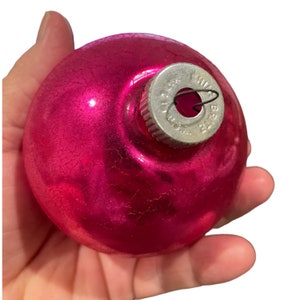 Vintage Large Shiny Brite Christmas Ornament Bright Pink Solid - Etsy