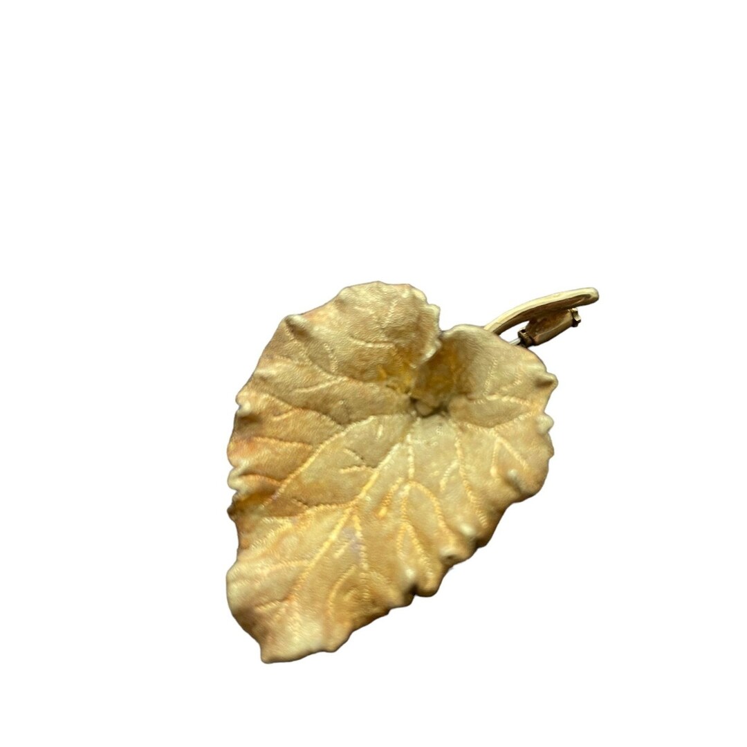 Trifari Brushed Gold Leaf Pin - Etsy