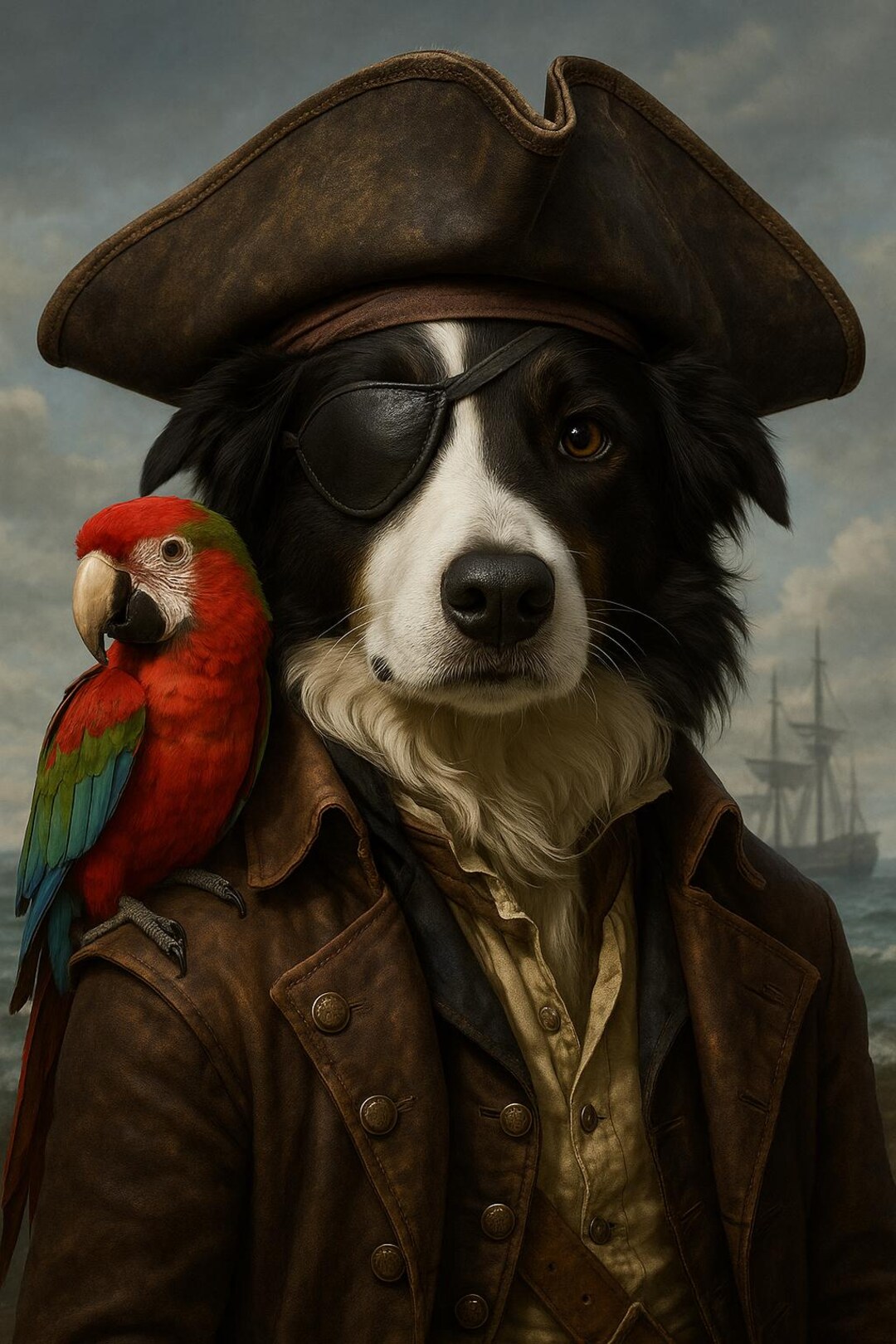 Pirate Pet Portrait - Funny Digital Dog or Cat Artwork - Personalized ...