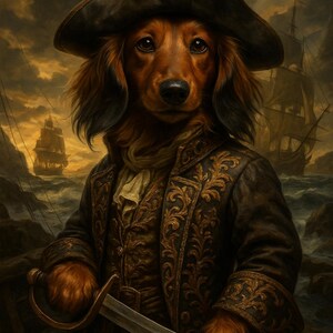 Pirate Pet Portrait - Funny Digital Dog or Cat Artwork - Personalized ...