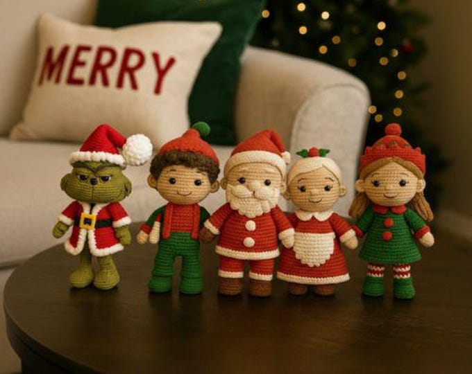 Crochet Christmas Set Patterns - Amigurumi Christmas Set – Green ...