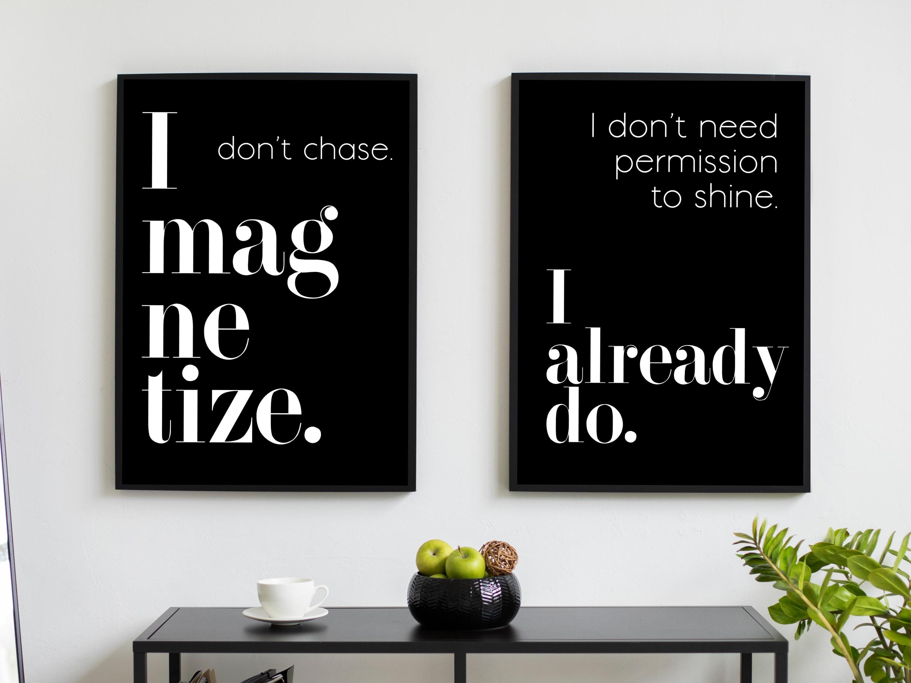 Set of 4 Posters – I AM Affirmations – Motivational Black and White ...