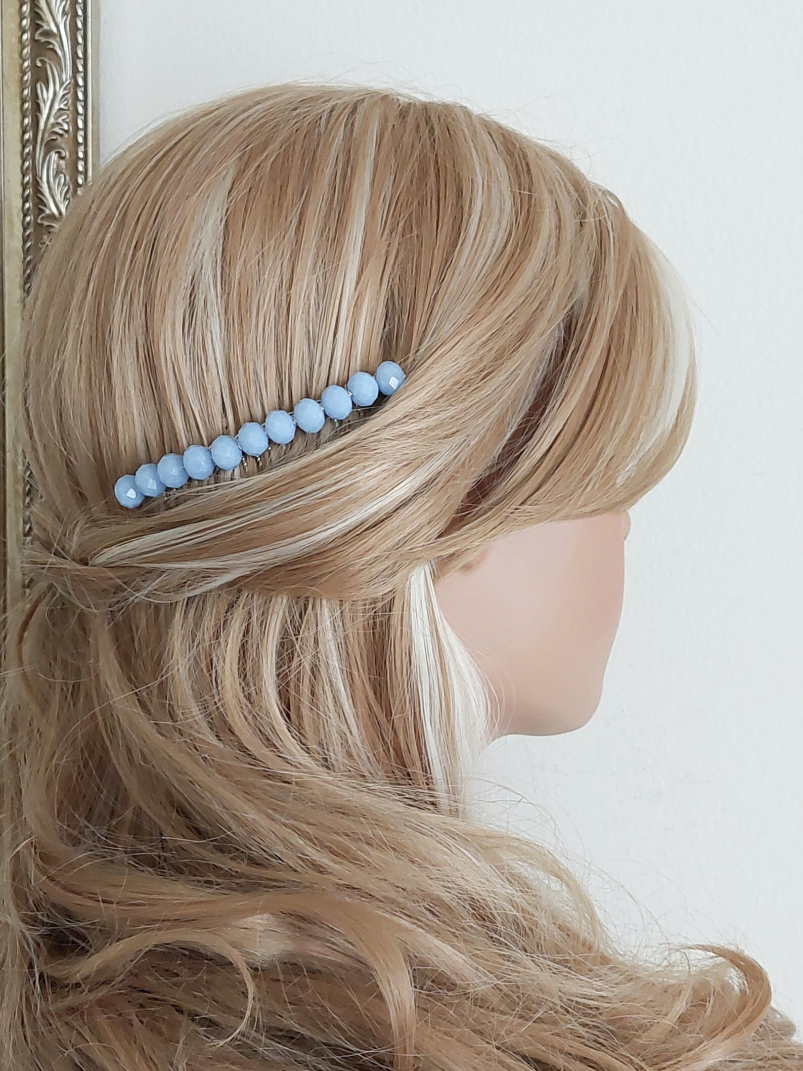 Dusty Blue Hair Comb Blue Simple Hair Piece Wedding Blush - Etsy