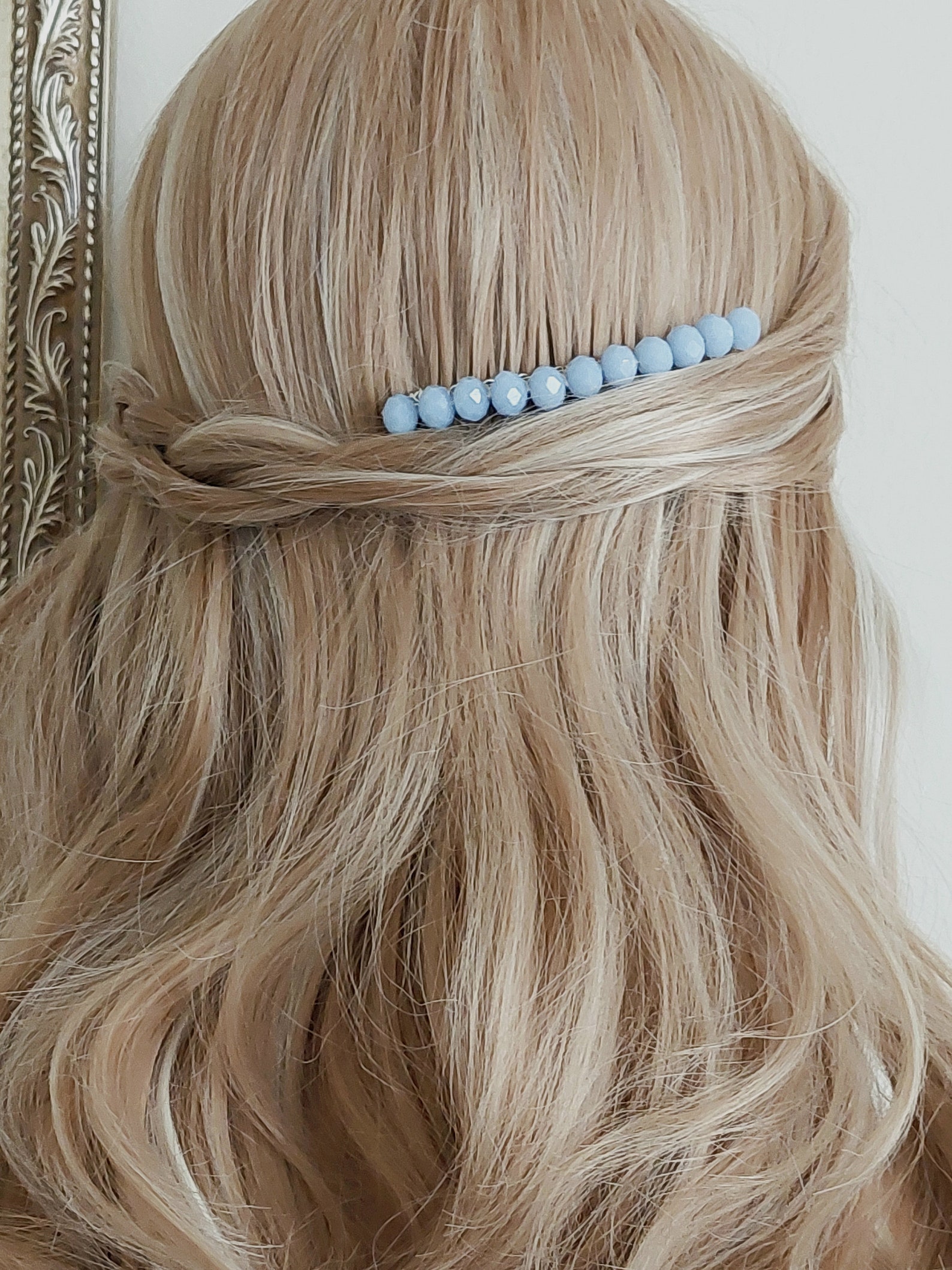 Dusty Blue Hair Comb Blue Simple Hair Piece Wedding Blush - Etsy