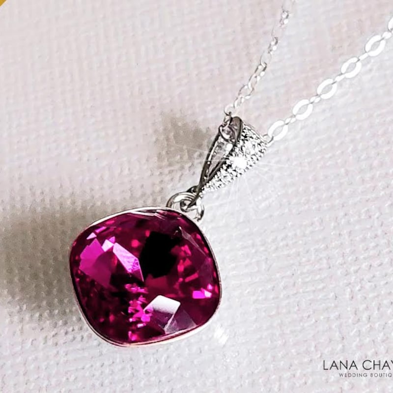 Pink Crystal Pendant - Etsy