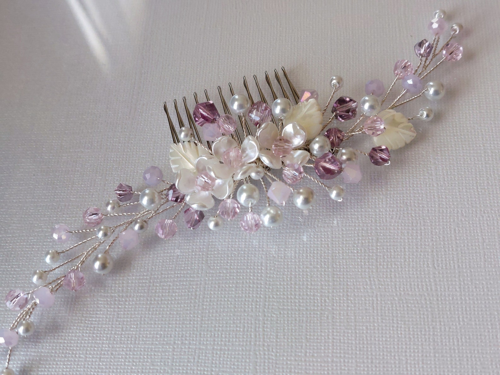 Pink Hair Comb Blush Pink Bridal Hair Comb Light Pink - Etsy
