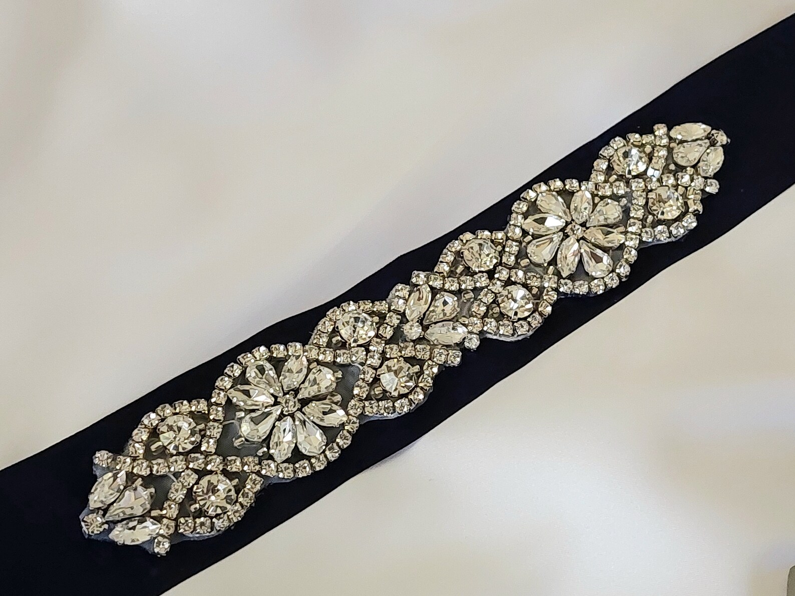 Navy Blue Crystal Wedding Sash Bridal Dark Blue Dress Sash - Etsy