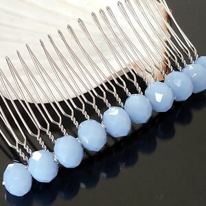 Dusty Blue Hair Comb, Blue Simple Hair Piece, Wedding Blush Blue Side ...