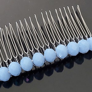Dusty Blue Hair Comb, Blue Simple Hair Piece, Wedding Blush Blue Side ...